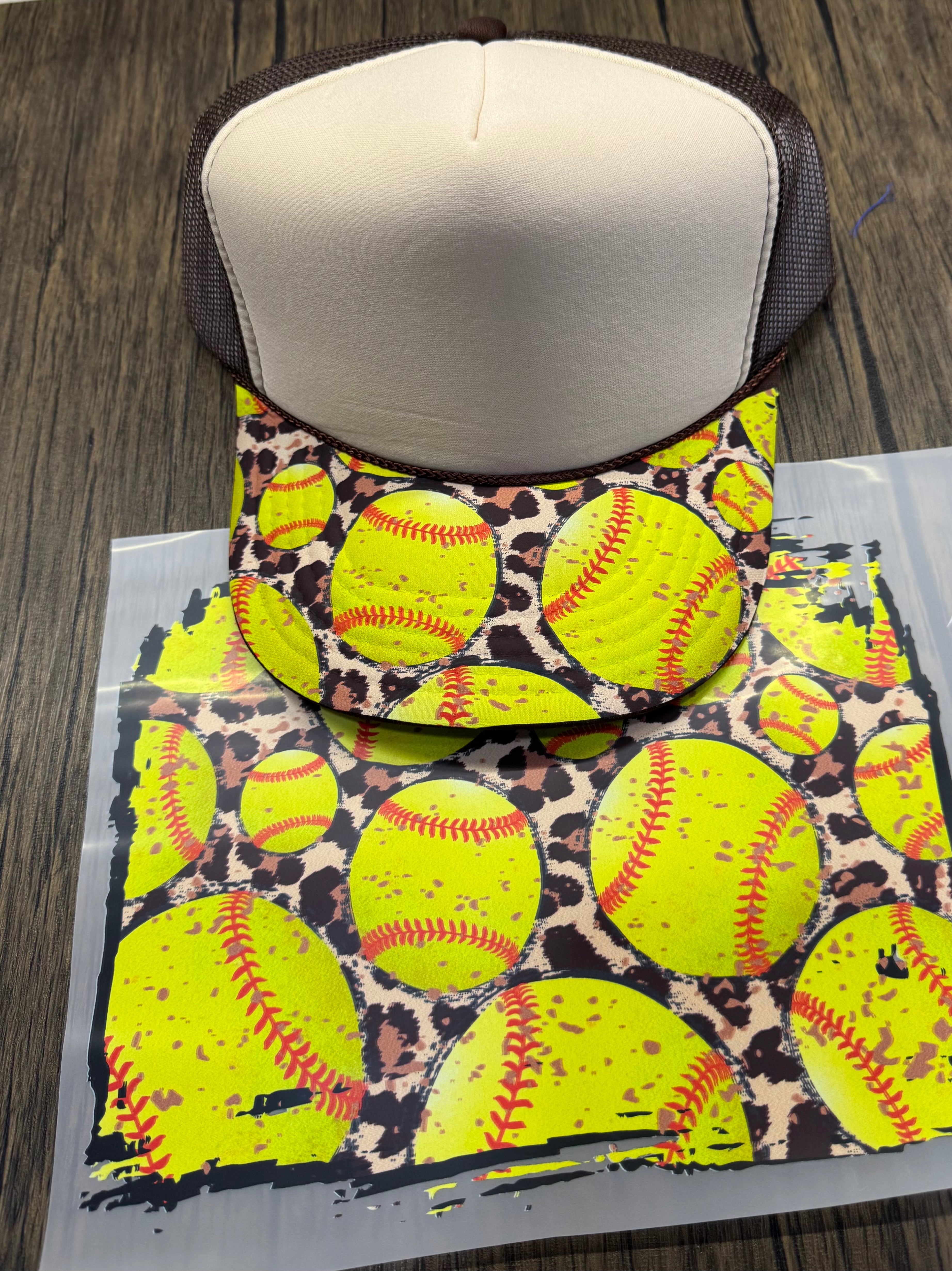 Softball leopard Single Hat Bill DTF Prints – Rustic Pearl Boutique